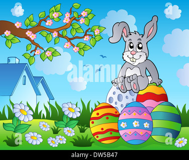 Easter rabbit theme image 1 - picture illustration Stock Photo - Alamy