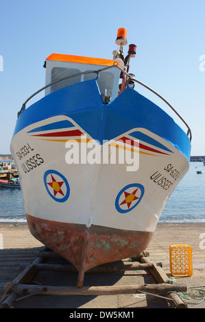 Colorful old fishing boat Sagres Algarve Portugal Stock Photo - Alamy