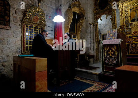 Syriac Orthodox clergy during procession inside San Marcos or Saint ...