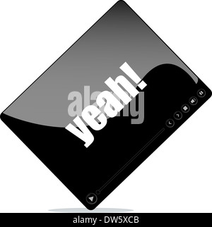 Video media player for web with yeah words Stock Photo - Alamy