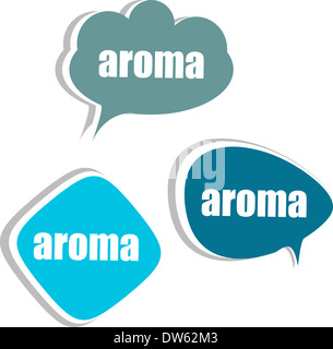 aroma. Set of stickers, labels, tags. Template for infographics Stock ...