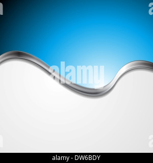 Abstract blue background with metallic wave Stock Photo - Alamy