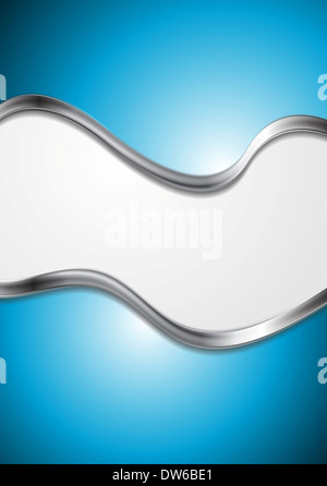 Abstract blue background with metallic wave Stock Photo - Alamy