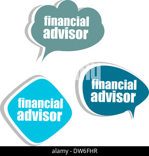 financial advisor. Set of stickers, labels, tags. Template for ...