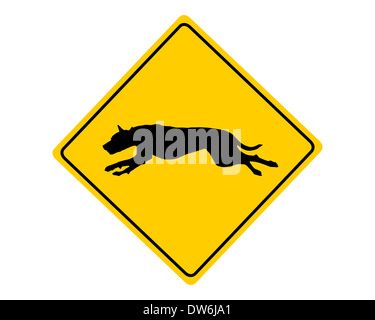 Dog agility warning sign Stock Photo - Alamy