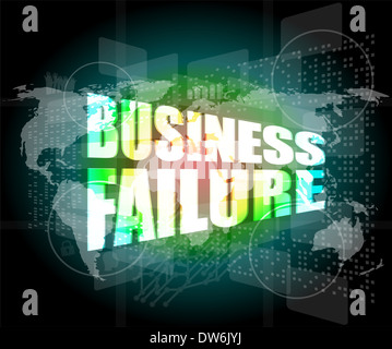 business failure on digital touch screen Stock Photo - Alamy