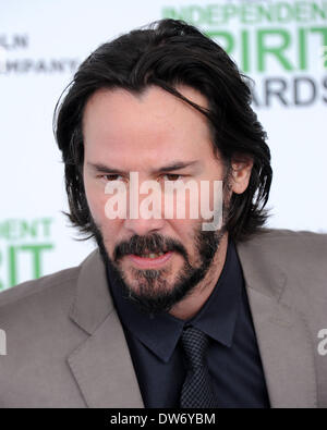 Keanu Reeves arrives at the 2014 Film Independent Spirit Awards, on ...