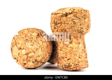 Two sparkling wine corks on white background Stock Photo - Alamy