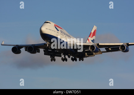 BA or British Airways Boeing 747-400 four engine airliner, known as the ...