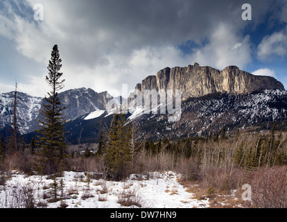 Mount Yamnuska or John Laurie Hiking Trail Sign in Aspen Forest. Autumn ...