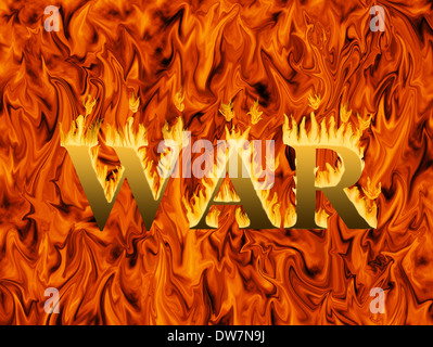 Hell letters on fire word text flames smoke burning. Written in English ...