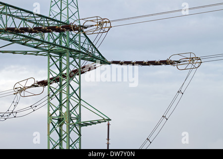 High voltage electric pylon over sky Stock Photo - Alamy