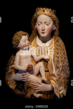 Strasbourg Cathedral. Virgin Mary and child statue by Pierre Klein ...
