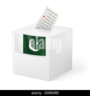 Ballot box with Pakistani flag. Election in Pakistan. 3D rendering ...