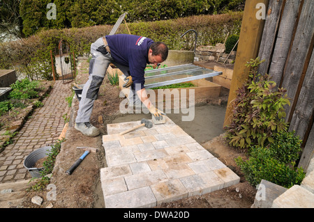 Cobbling garden path Stock Photo - Alamy