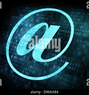 Arobase symbol on digital screen Stock Photo - Alamy