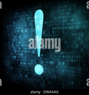 Exclamation mark and screen Stock Photo - Alamy