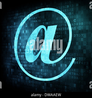 Arobase symbol on digital screen Stock Photo - Alamy
