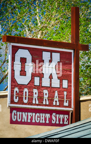 Signs for the "OK Corral", ^Tombstone, Arizona Stock Photo - Alamy