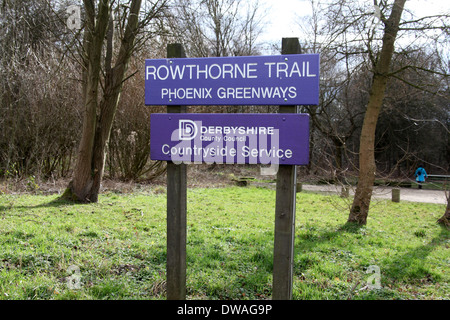 Rowthorne Trail Sign in the Derbyshire Countryside Stock Photo - Alamy