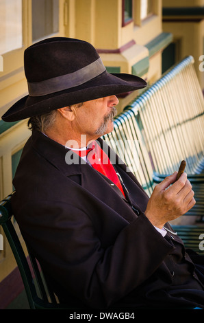 USA. ARIZONA. TOMBSTONE. WESTERN STYLE STAINED GLASS IN THE BIG NOSE ...