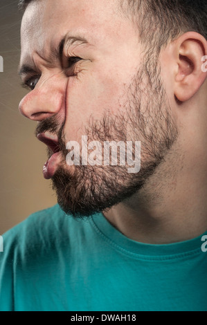 Faces - Hit The Glass Stock Photo - Alamy