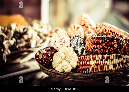 Coloured corn cobs in Peru Stock Photo - Alamy