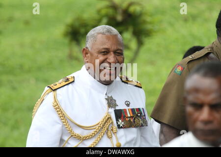 Suva, Fiji. 5th Mar, 2014. Fijian Prime Minister Commodore Voreqe ...