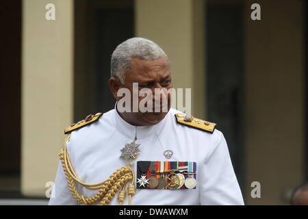Suva, Fiji. 5th Mar, 2014. Fijian Prime Minister Commodore Voreqe ...