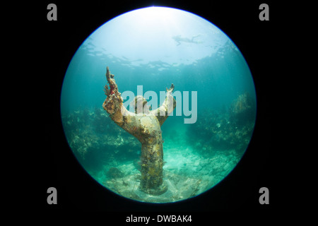 Underwater Statue of Christ of the Abyss, Key Largo, Florida Stock ...