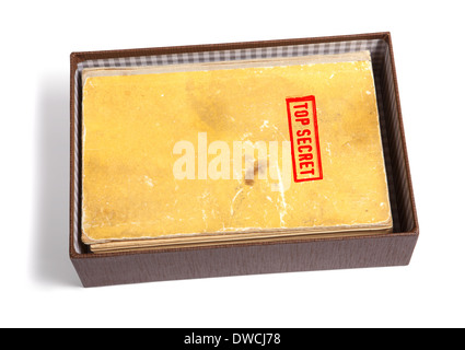 dorsal view of military top secret folder with stamp Stock Photo - Alamy