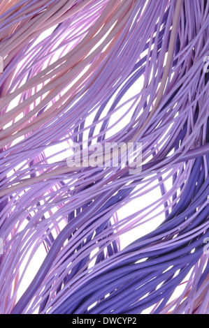 Bundles of computer cable isolated on white background Stock Photo - Alamy