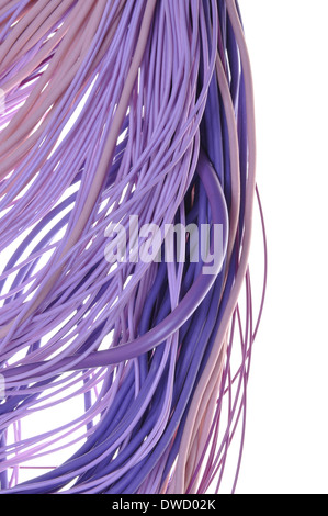 Bundles of computer cable isolated on white background Stock Photo - Alamy