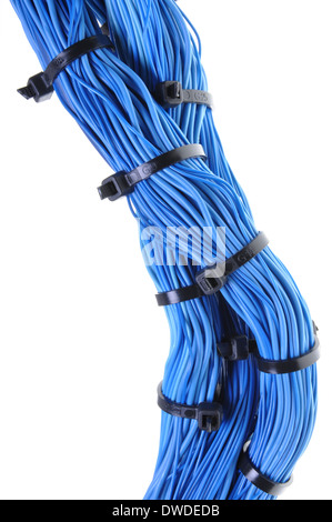 Blue cable bundles in global communication networks Stock Photo - Alamy
