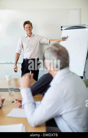 Businessman presenting to colleagues Stock Photo - Alamy