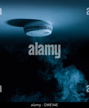 A fire damaged Smoke Alarm Stock Photo - Alamy