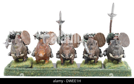 Orc Boar Boyz mounted on war Boars painted by photographer Stock Photo ...