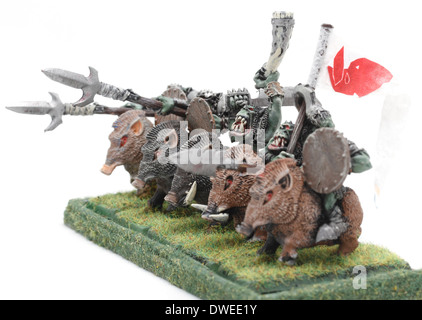 Orc Boar Boyz mounted on war Boars painted by photographer Stock Photo ...
