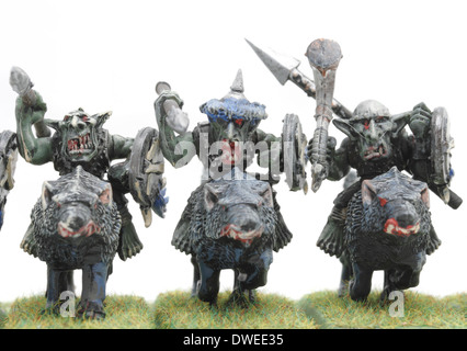 Goblin Wolf riders armed with spears and shields, with command, boss ...
