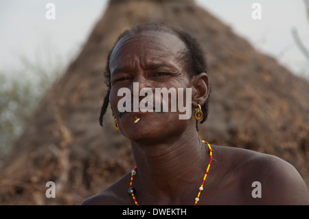 Hamar man with lip piercing, Omo Valley, Southern Ethiopia Stock Photo ...