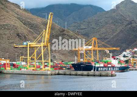 container shipping terminal. Tenerife Canary Islands Stock Photo - Alamy