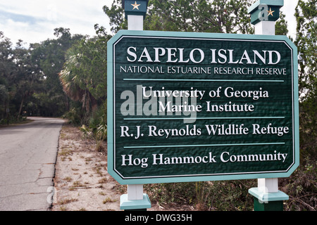 Historic marker for Sapelo Island. An isolated historic Gullah ...