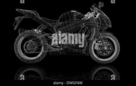 bike, motorcycle, 3D model body structure, wire model Stock Photo - Alamy
