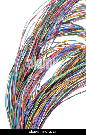 Multicolored computer cables isolated on white background Stock Photo ...