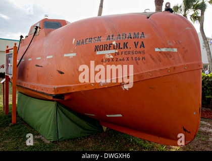 life raft container on ship or boat deck Stock Photo - Alamy