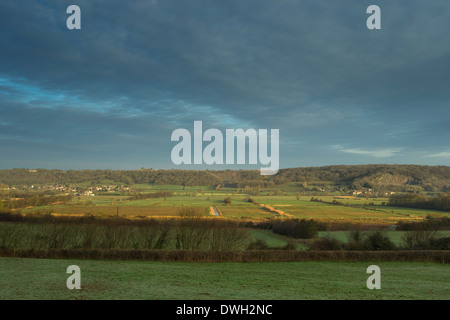 Landscape view of Clapton Moor nature reserve, Gordano Valley, Bristol ...