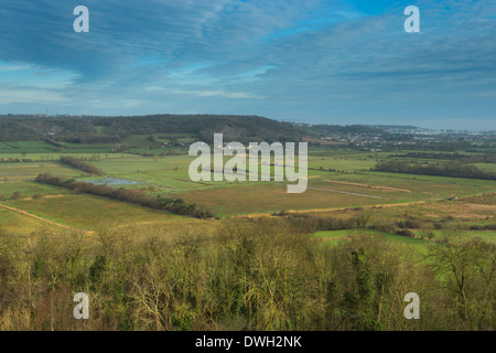 Landscape view of Clapton Moor nature reserve, Gordano Valley, Bristol ...