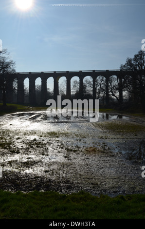 The Ouse Valley train viaduct in Sussex, England. Built in 1887 and ...