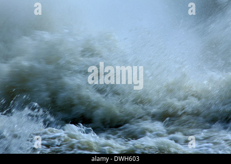 Gushing water and splashing waves in a whitewater river Stock Photo - Alamy