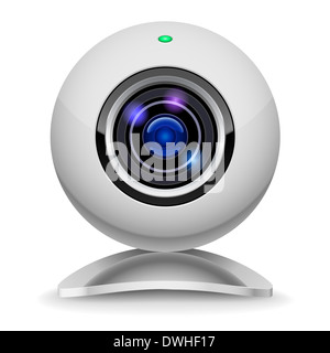 Realistic white webcam. Illustration on white background Stock Photo ...